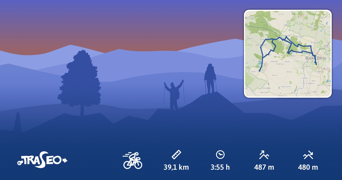 Trasa na rower szosowy Busko Zdrój, Marzęcin, Bogucice Pierwsze ...