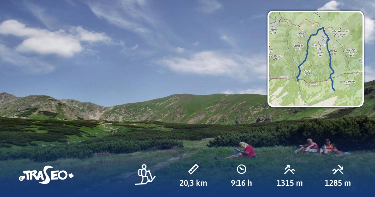 Trasa trekkingowa Bystra - najwyższy szczyt Tatr Zachodnich - Traseo