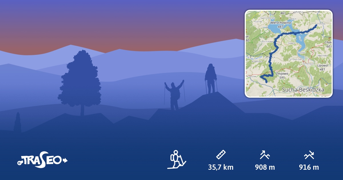 Trasa trekkingowa EDK 2016 - Lachowice - Kalwaria Zebrzydowska - Traseo