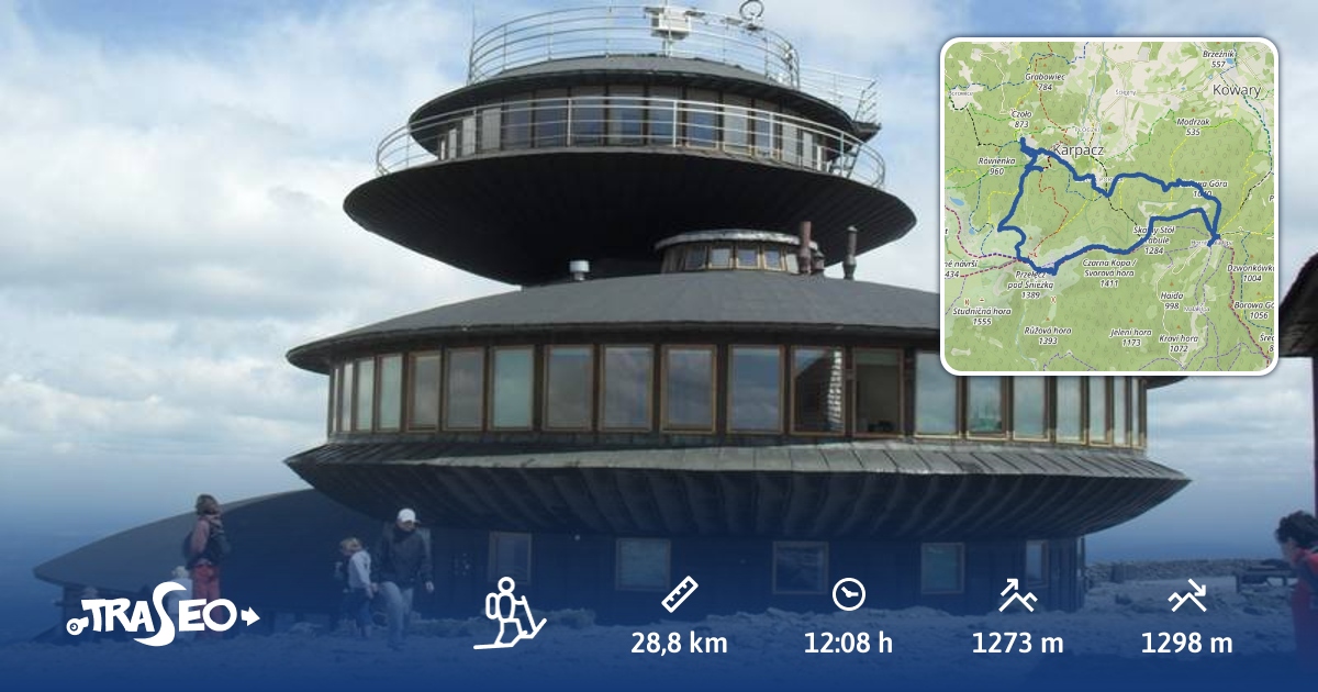 Trasa trekkingowa Karpacz Górny-Kopa-Śnieżka-przeł. Okraj-Biały Jar ...