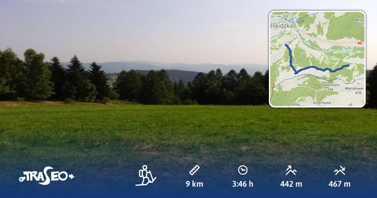 Trasa trekkingowa Maków Podhalański - Ostra Góra - Sucha Beskidzka - Traseo