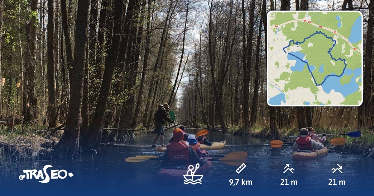 Trasa kajakowa Pętla Zalesie: rzeka Pisa Warmińska, jeziora Orzyc i ...