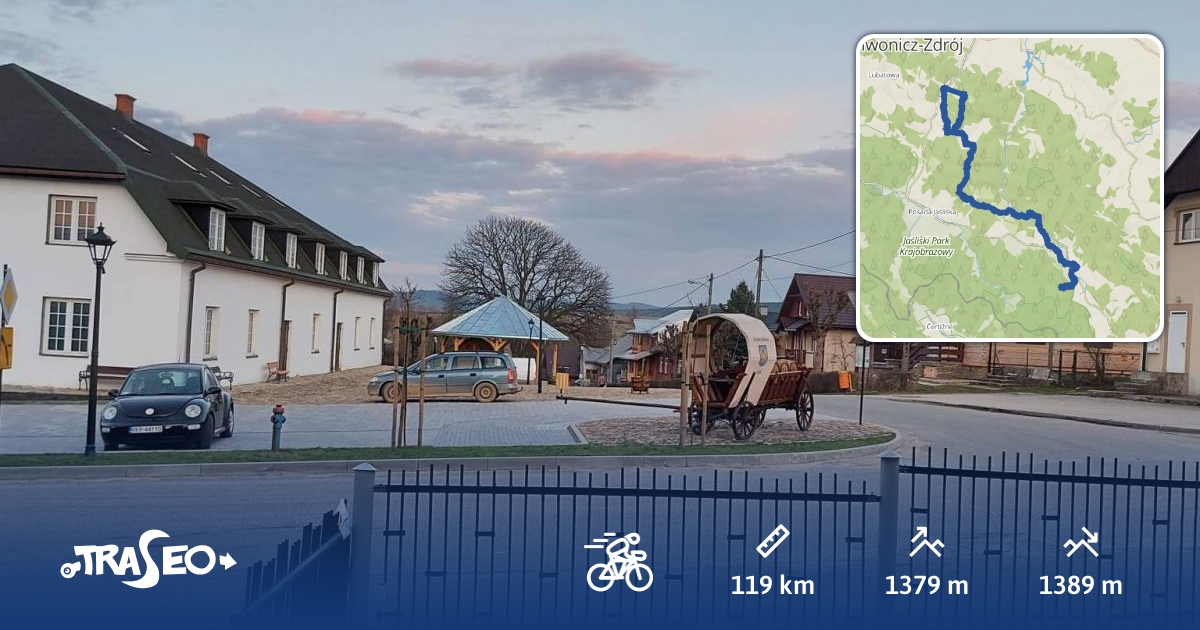 Trasa na rower szosowy Przełomy Wisłoka 2023 - Jaśliska - Traseo