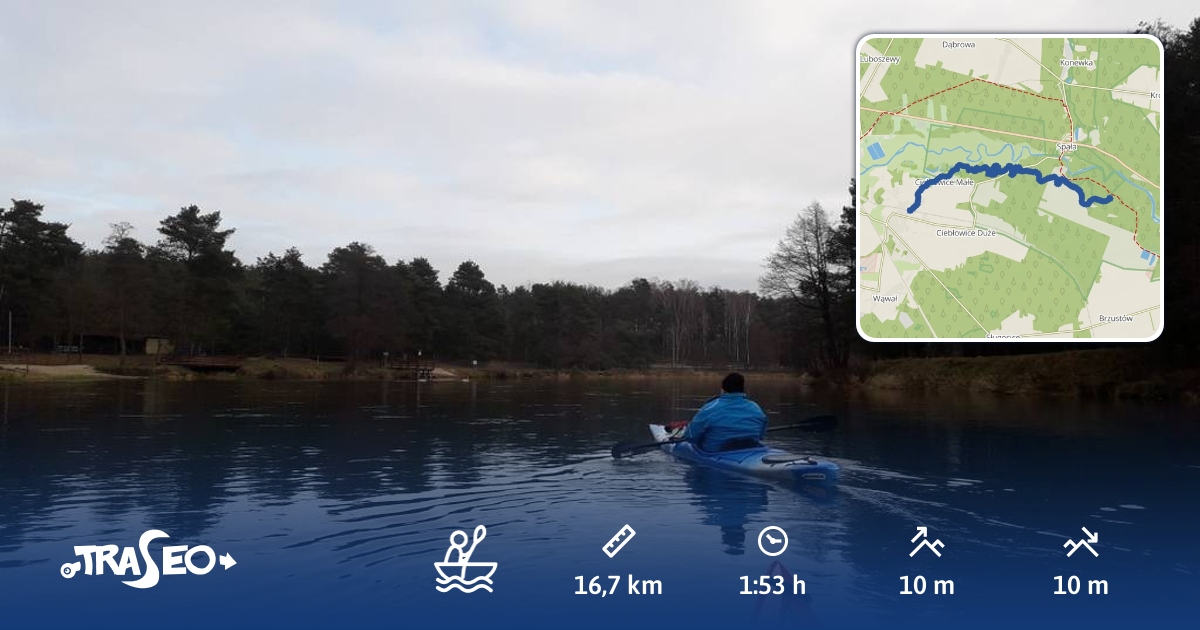 Trasa kajakowa Rzeka Pilica na trasie Tomaszów - Spała - Teofilów - Traseo