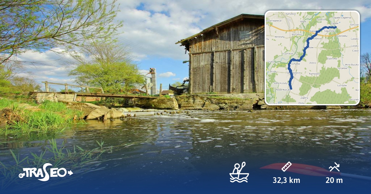 Trasa kajakowa Spływ kajakowy Łask (MOSiR) - Grabno, KAJAKOS.PL (rzeka ...