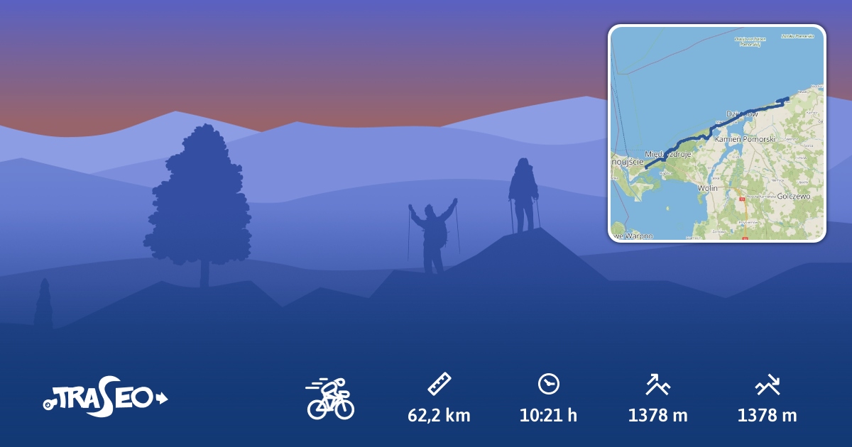 Trasa na rower szosowy Świnoujście-Międzyzdroje-Dziwnów-Pobierowo - Traseo