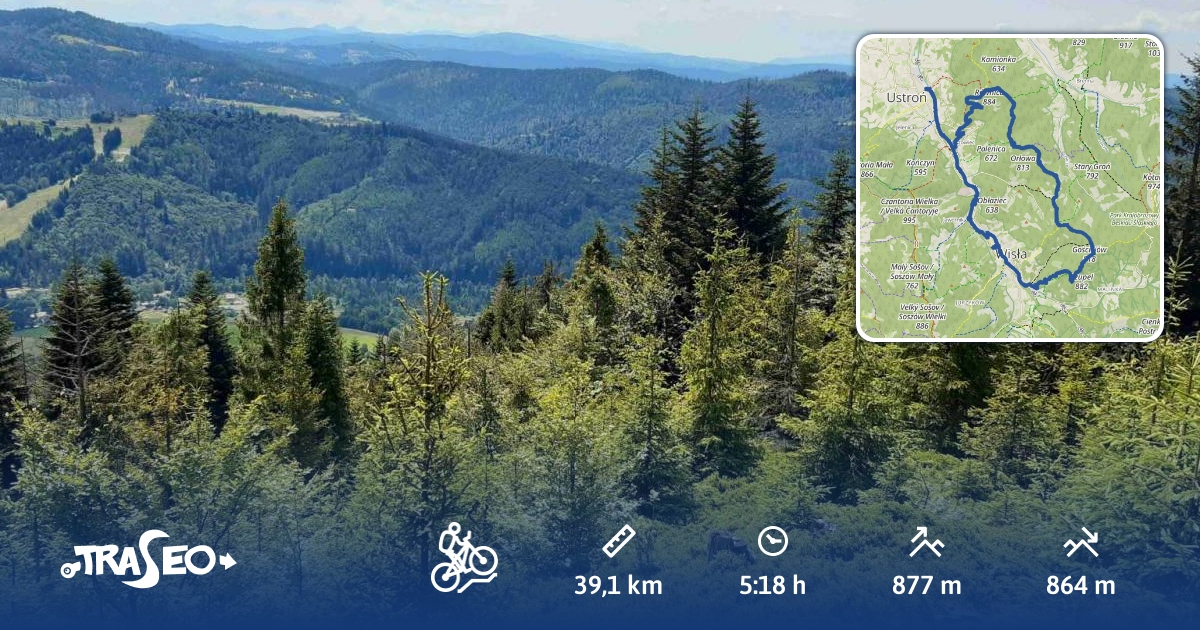 Trasa rowerowa Ustroń Równica Trzy Kopce Wiślańskie Czupel Wisła ...