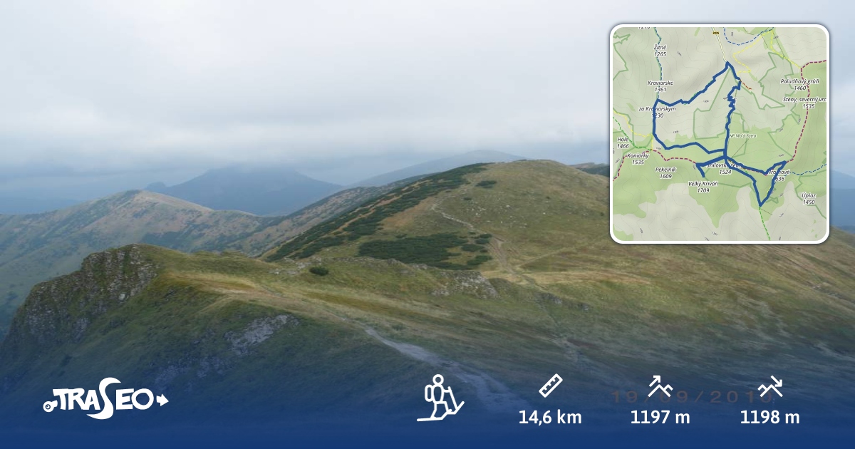 Trasa trekkingowa Velky Kryvan Mala Fatra - Traseo