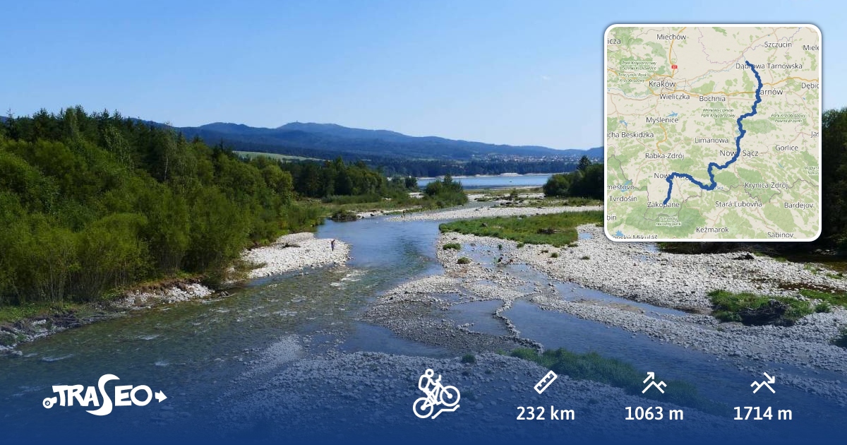 Trasa MTB Velo Dunajec - oficjalny przebieg - Traseo