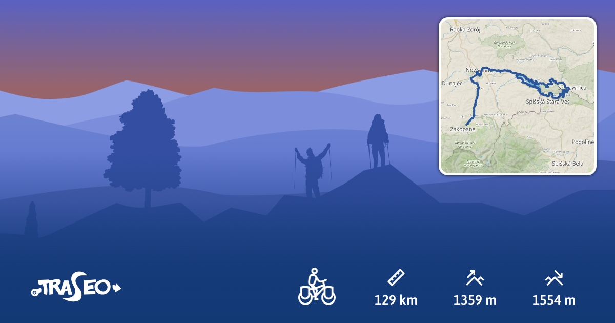 Trasa na rower trekkingowy Velo Dunajec + Velo Czorsztyn powrót Nowy ...