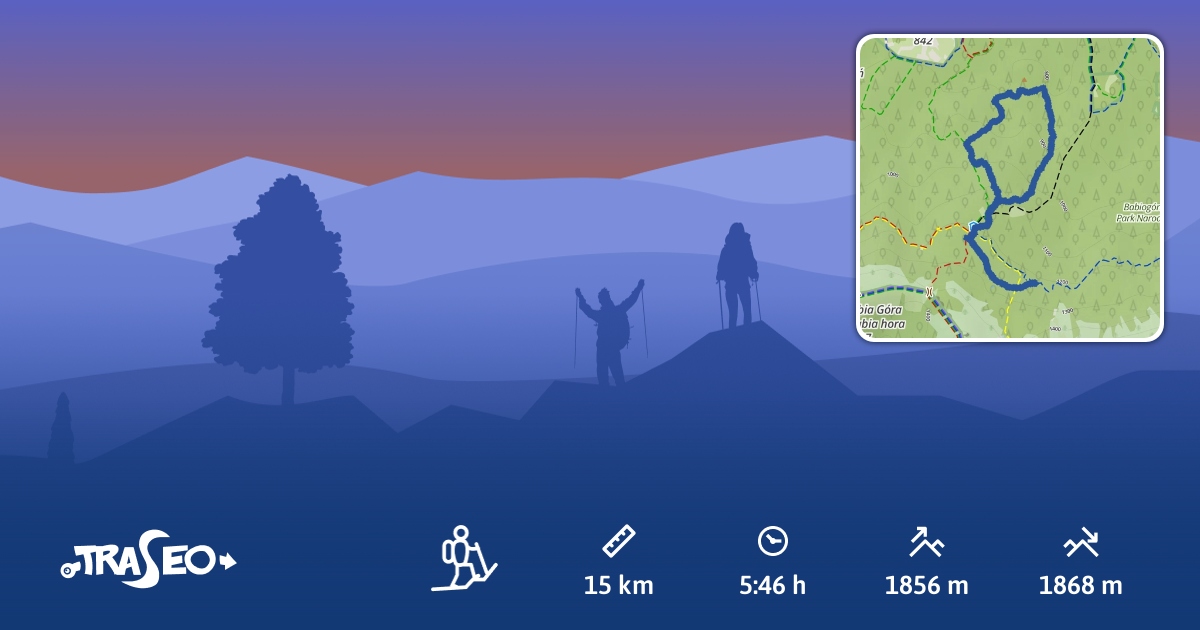 Trasa trekkingowa Zawoja Markowa - Babia Góra - Zawoja Markowa - Traseo